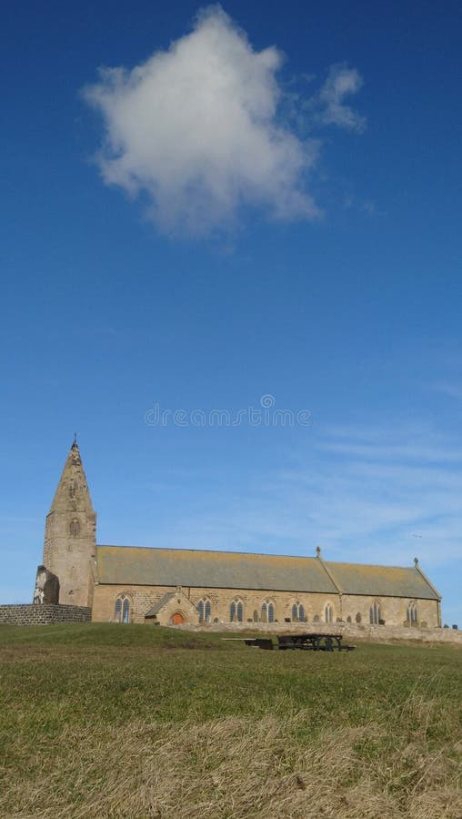 Newbiggin by the sea stock image. Image of church, newbiggin - 155709895