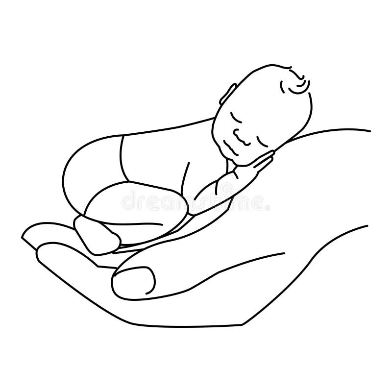 Newborn on Hand. Pediatric Clinic Logo Stock Vector - Illustration of ...