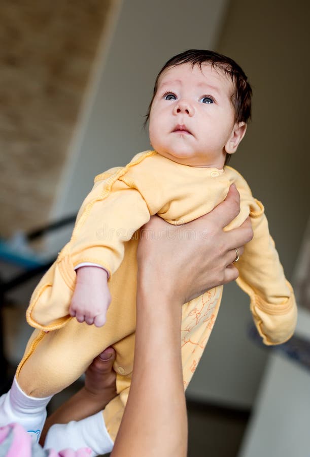 Newborn baby in the arms stock photo. Image of child - 47208882