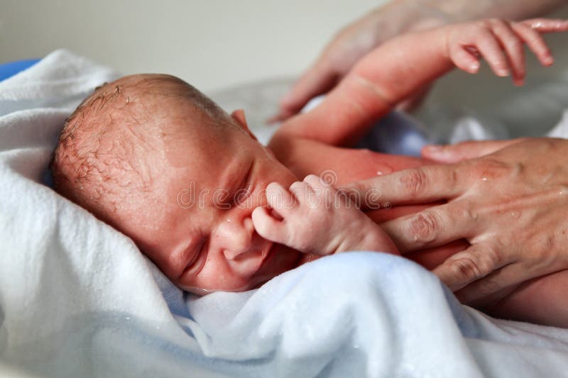 Newborn Baby Boy only Few Hours Old Stock Image - Image of child ...