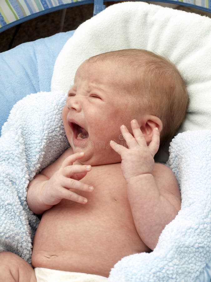 Newborn Baby Crying stock image. Image of blanket, crying - 8981997