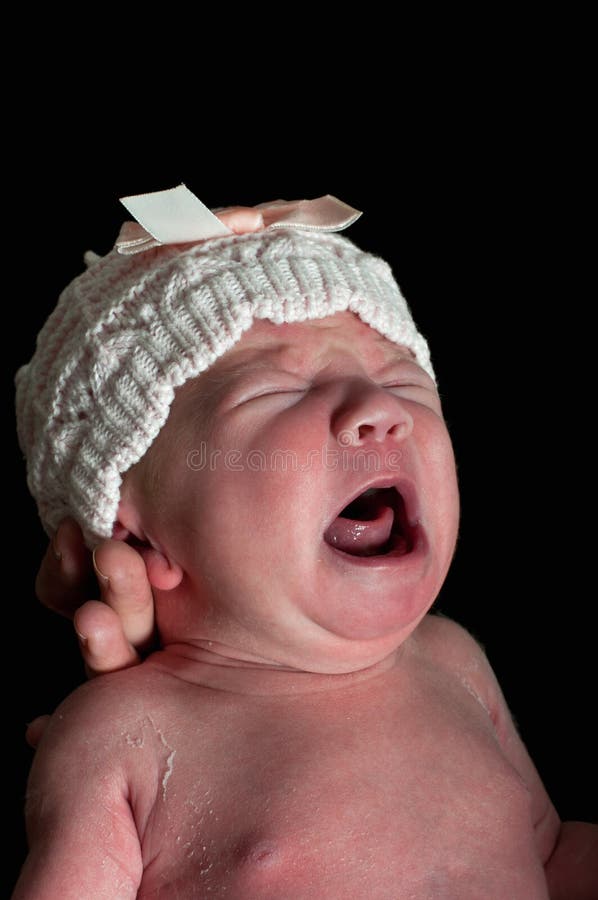 Newborn baby crying stock image. Image of heart, infant - 49232705