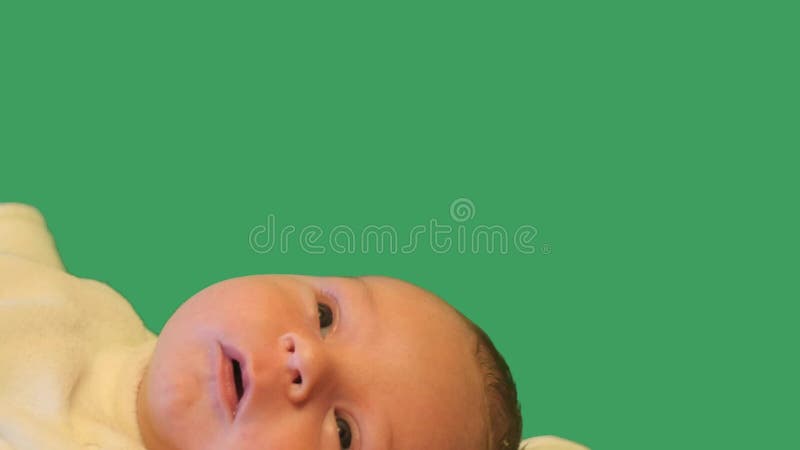 Newborn Baby on Green Screen Dolly Shot 2 Stock Footage - Video of ...