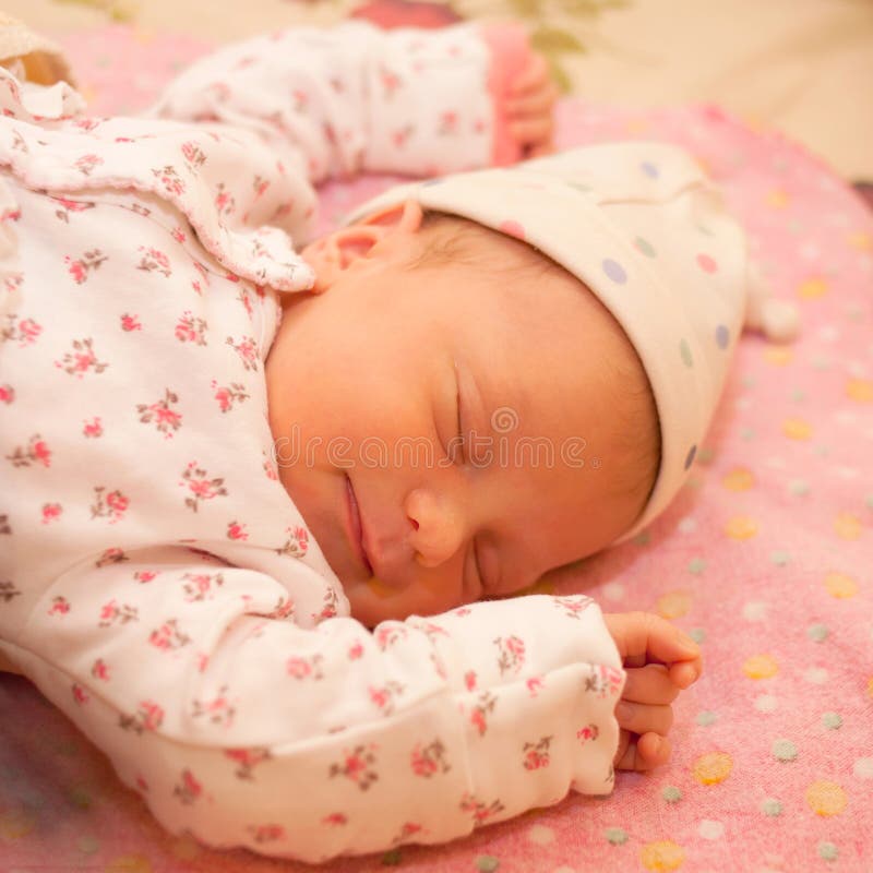 Newborn Baby is Fast Asleep Stock Image - Image of baby, adorable: 64041971