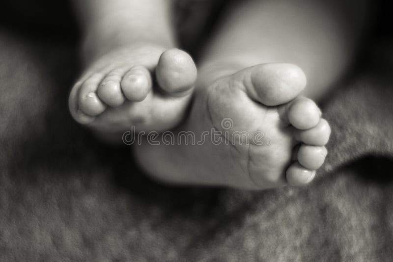 Newborn Baby Feet. Baby Feet Closeup Stock Photo - Image of parenthood ...