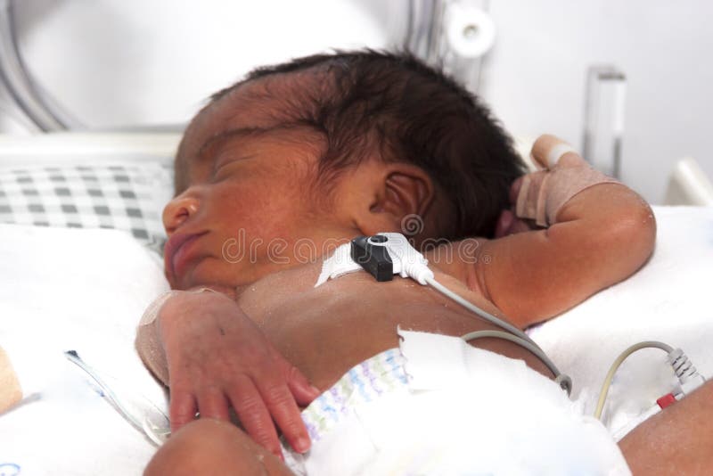 Newborn Baby Inside Incubator Stock Image - Image of childhood ...