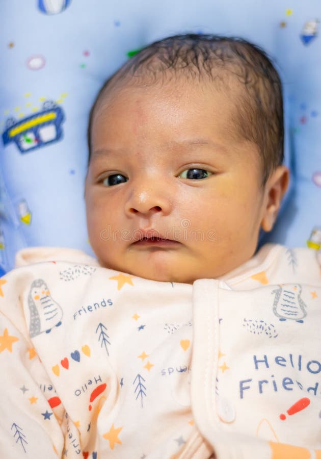 Newborn Baby Isolated Looking in Pink Cloth from Different Angle Stock ...