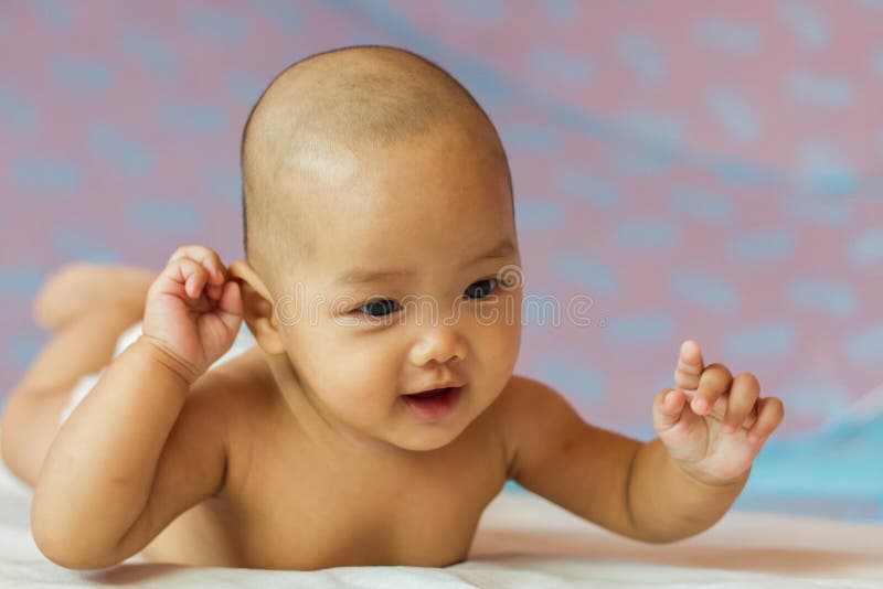 Newborn Baby Looking at the Camera Stock Photo - Image of grow, paddy ...