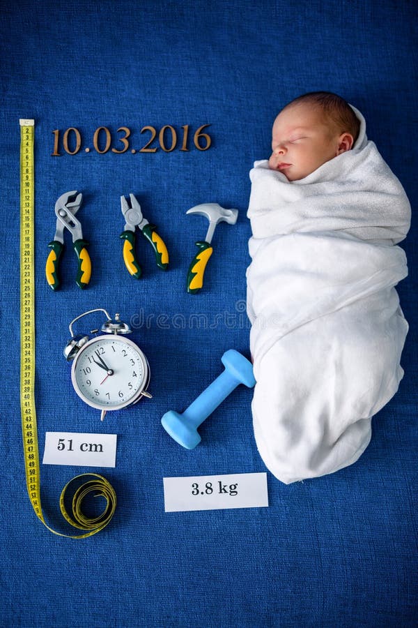 Symbolic Representation of the Data on the Birth of a Child Stock Image ...