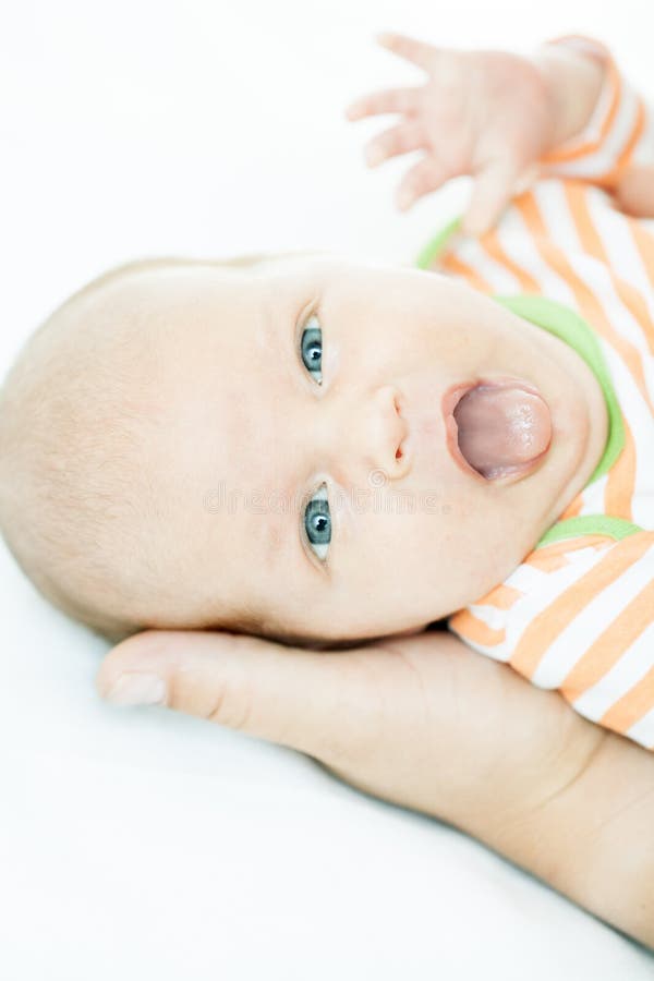 Newborn baby one month age stock image. Image of towel - 41827399