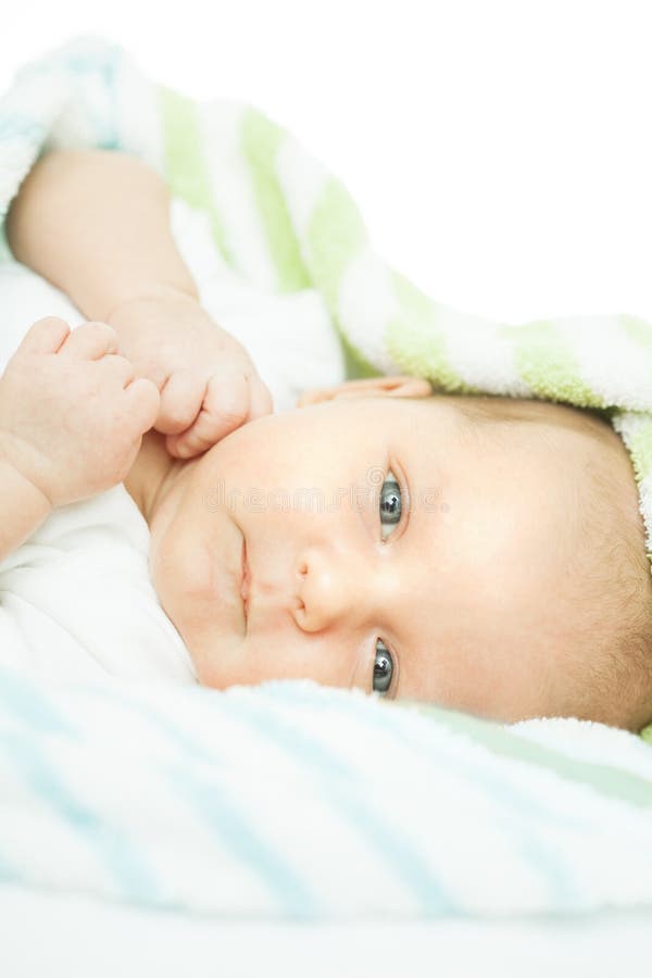 Newborn baby one month age stock image. Image of face - 42234063