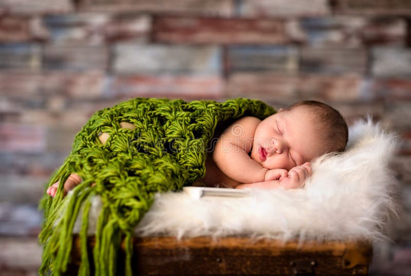 Newborn Baby Peacefully Sleeping Stock Photo - Image of peaceful, calm ...