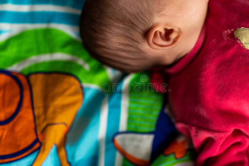 Newborn Baby Resting Relaxed Face Up on a Carpet Stock Image - Image of ...