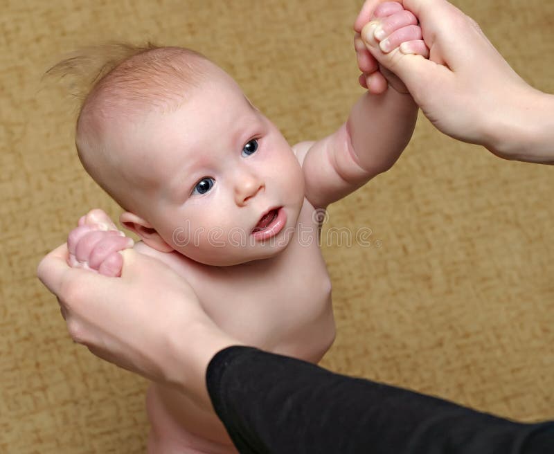 Newborn baby stand stock photo. Image of baby, mother - 14596398