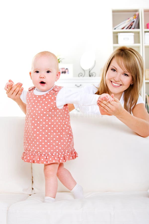 Newborn baby start walking stock photo. Image of pretty - 16032754