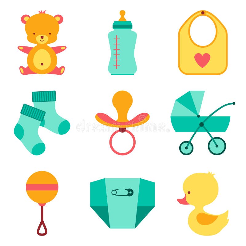 Cartoon Baby Stuff Icon Stock Illustrations – 535 Cartoon Baby Stuff ...