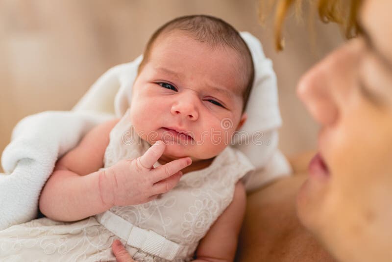 Newborn Baby Thinking Relaxed Stock Photo - Image of beautiful, life ...