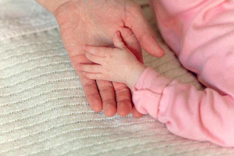 Baby Touch His Father`s Hand Stock Image - Image of childhood, body ...