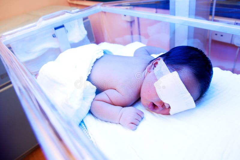 Newborn Baby Under Ultraviolet Light Stock Image - Image of childhood ...