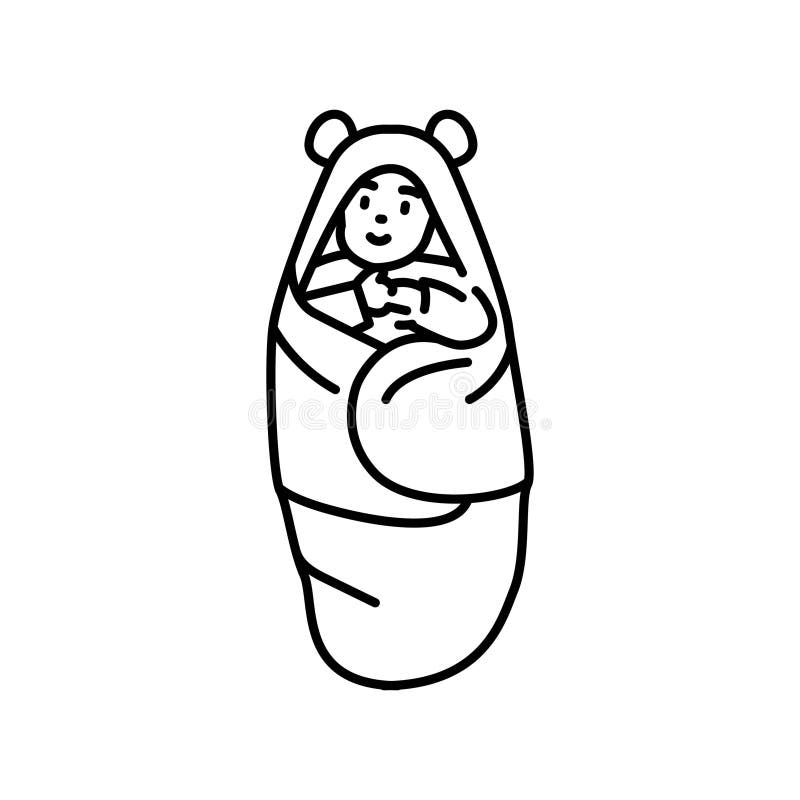 How To Draw A Baby Wrapped In A Blanket Step By Step