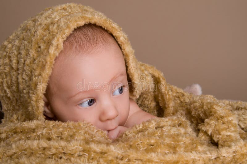 Baby Wrapped in White Towel Stock Image - Image of newborn, baby: 34210317