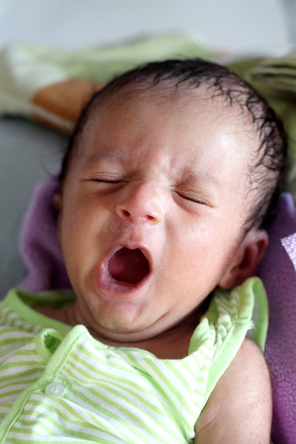Baby yawning stock image. Image of mouth, fragile, blanket - 30360263
