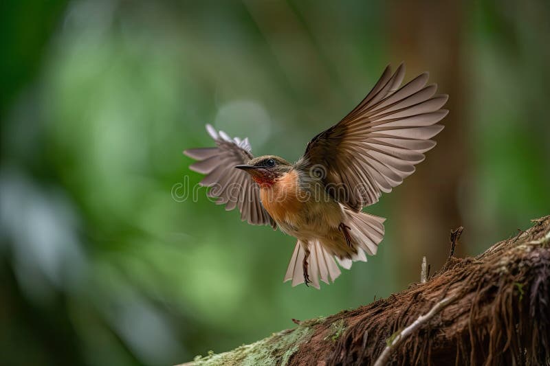 Newborn Bird Takes Its First Flight, Flapping Its Wings and Taking Off ...