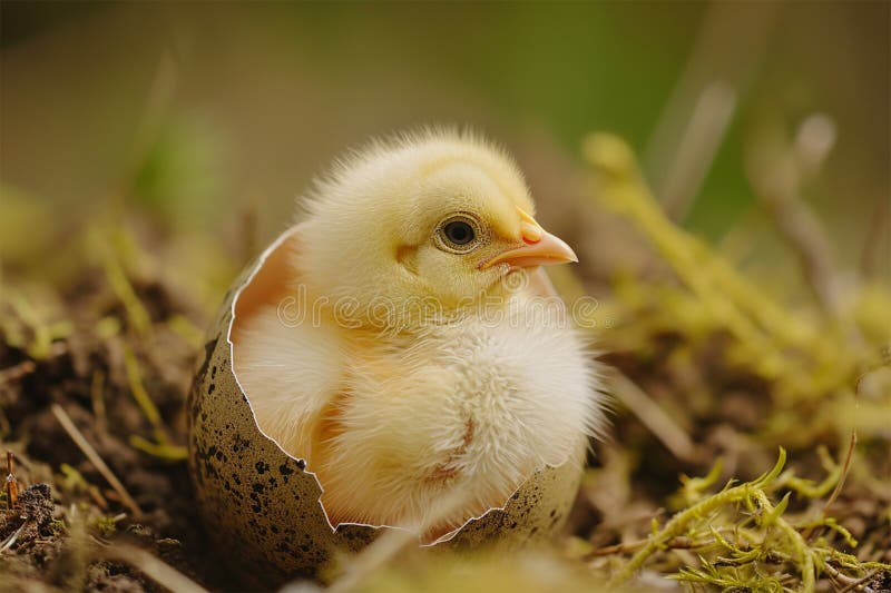 Newborn Chick in Eggshell stock image. Image of baby - 306593571