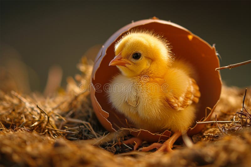 Newborn Chick in Eggshell stock photo. Image of nurturing - 306722454