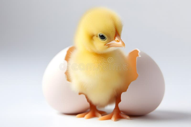 Chick Hatching Process, Yellow Chicken in Eggs. Cute Cartoon Bird Hatch ...