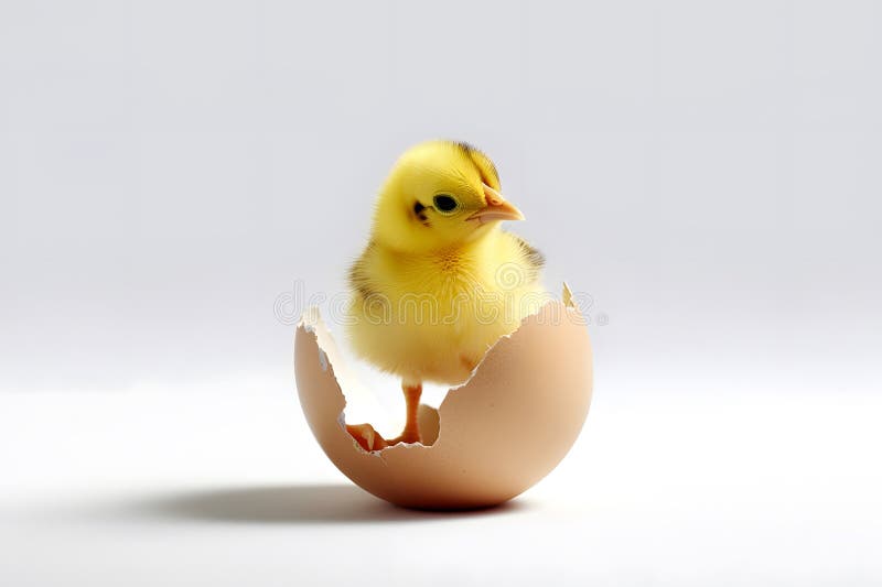 Chick Hatching Process, Yellow Chicken in Eggs. Cute Cartoon Bird Hatch ...