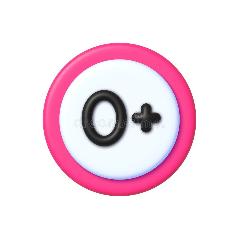 For Newborn Children Sign Sticker in 3D Style. Zero Plus. Vector Design ...