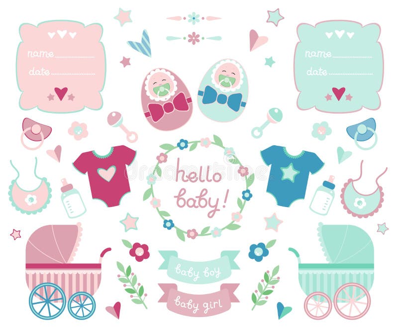 Newborn collection stock vector. Illustration of birthday - 101396735