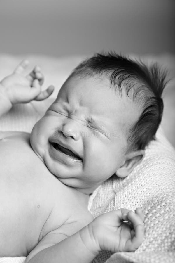 Crying Infant -- 3 months stock image. Image of wail, upset - 5170245