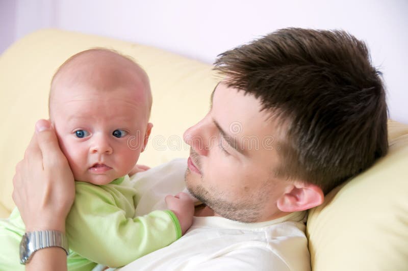 Newborn in Father S Embrace Stock Image - Image of babies, caucasian ...