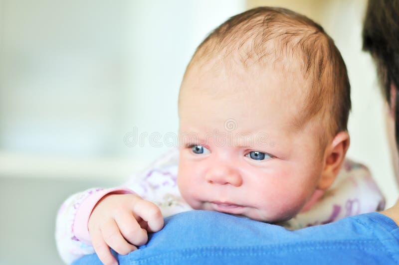 Newborn of Father S Shoulder Stock Photo - Image of model, feelings ...