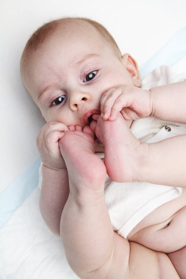 Newborn playing stock photo. Image of thumb, hands, happiness - 13499570