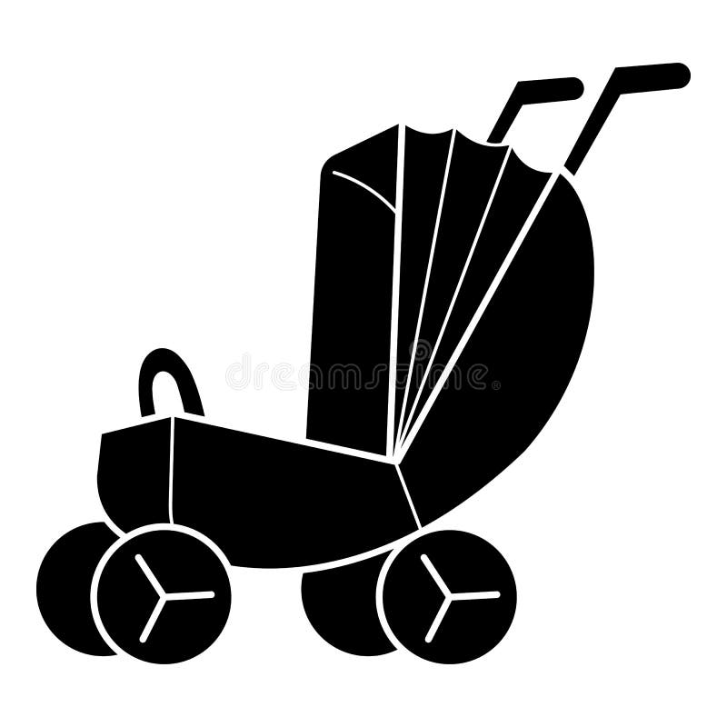 Pram icon in outline style stock vector. Illustration of decoration ...