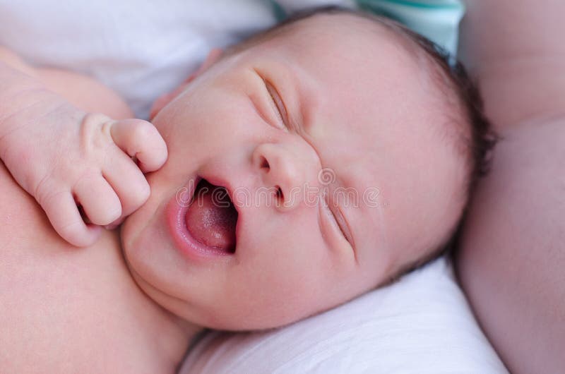 Newborn resting on the bed stock image. Image of sleep - 89691889