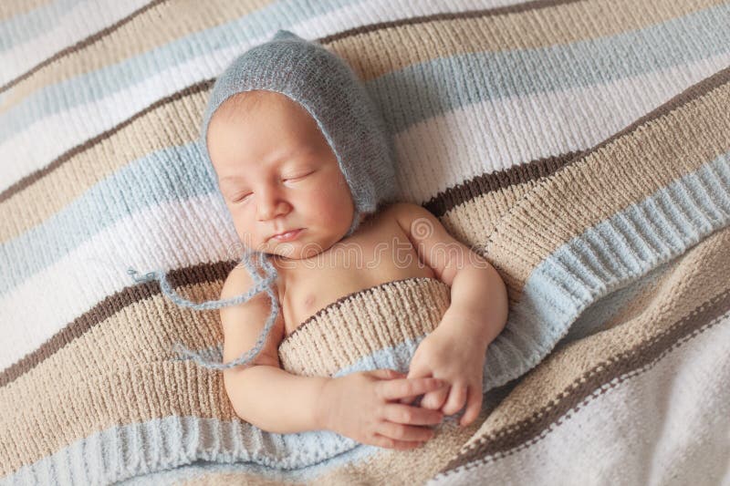 Newborn sleeping baby boy stock image. Image of adorable - 72357799