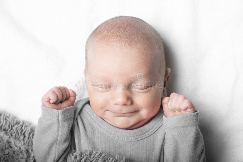 Newborn Sleeping Close Up. Baby Care Concept Stock Photo - Image of ...