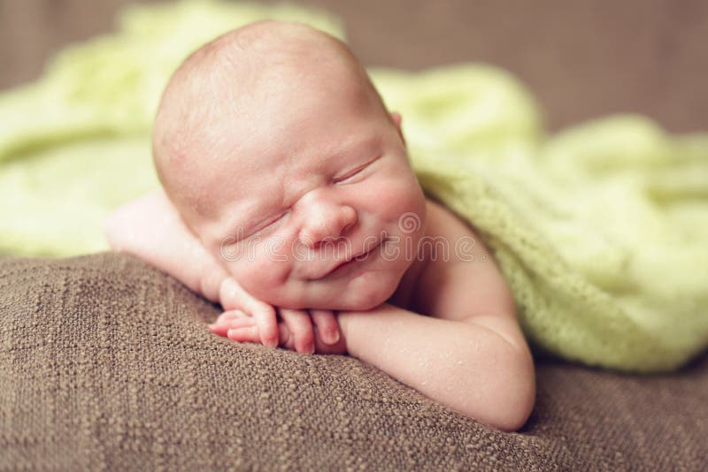 Newborn Smile stock photo. Image of elbows, beautiful - 30694212
