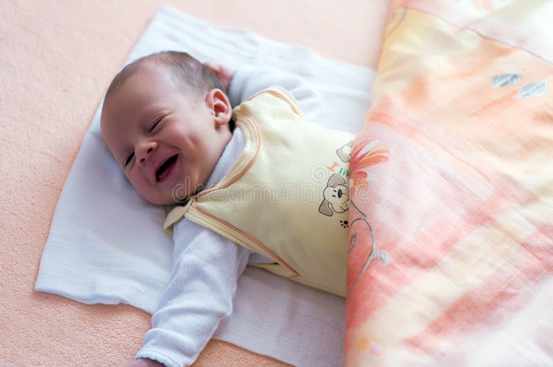 Newborn smiling stock image. Image of eyes, children, female - 5230423