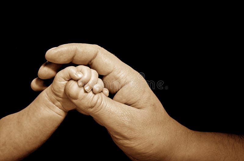 Baby Trusts in Hand Holding Stock Photo - Image of innocence, daughter ...