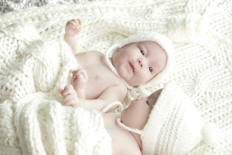 Newborn twins babies stock photo. Image of cute, back - 38197100