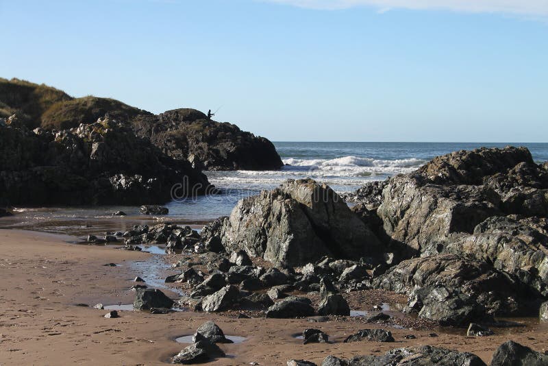 Newborough Beach, Anglesey, Wales Stock Photo - Image of shore, rock ...