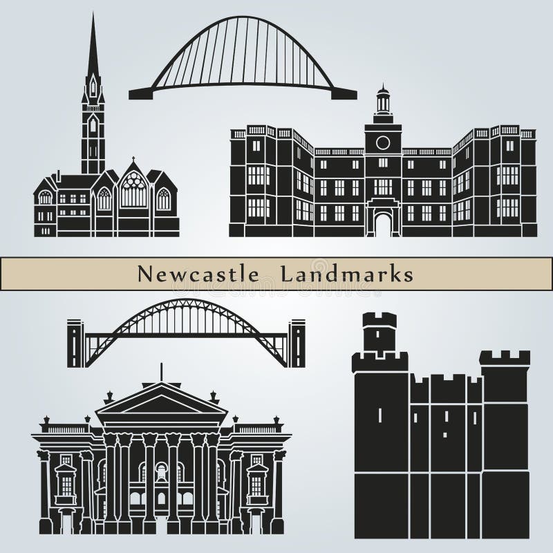 Newcastle Landmarks stock vector. Illustration of city - 46395597