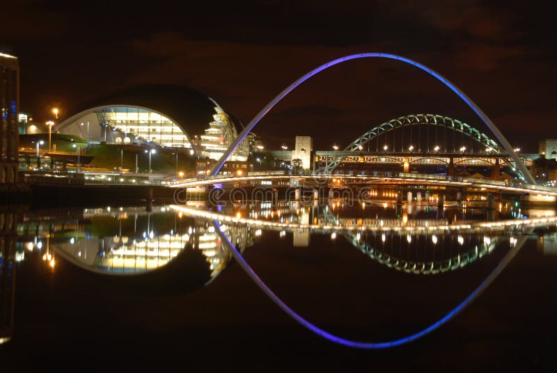 Newcastle Quayside Night View Stock Photo - Image of nights, england ...