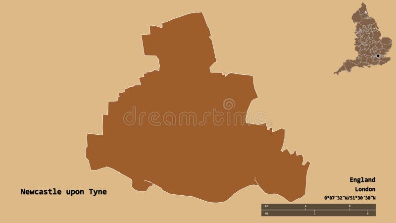 Newcastle upon Tyne, Administrative County of England, Zoomed. Pattern ...