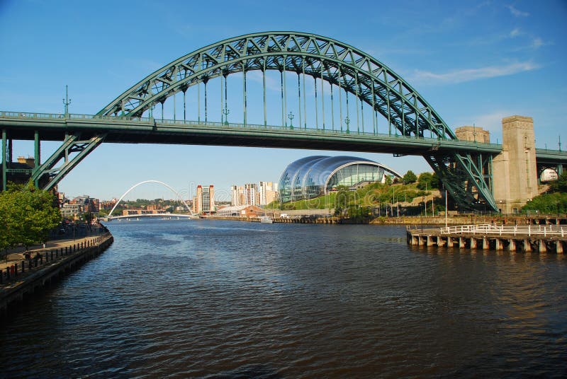 Newcastle upon Tyne, Bridges Across the Tyne River Stock Image - Image ...